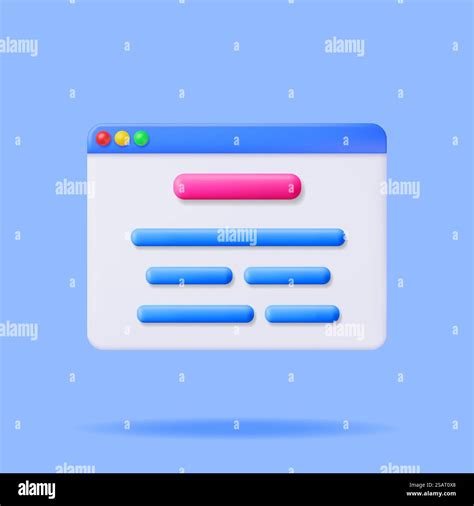 3d Browser Window With Web Page Isolated Render Operating System User