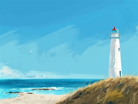 Cerulean Sentinel A Lighthouse Stands Tall Premium Ai Generated Image Cerulean Sentinel A Lighthouse Stands Tall Premium Ai Generated Image