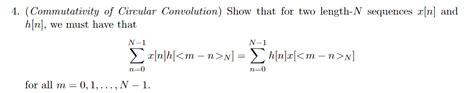 Solved 1 Commutativity Of Circular Convolution Show That