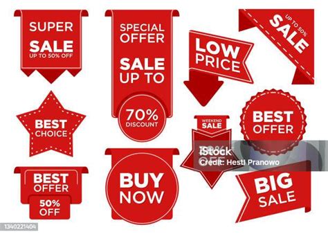 세트 리본 배너 및 라벨 스티커 판매 제안 및 배지 태그 판매 가격에 대한 스톡 벡터 아트 및 기타 이미지 가격 가격표 개념 Istock