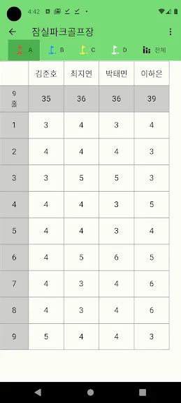 골프 스코어카드 어플 점수 기록 앱 스타 나라
