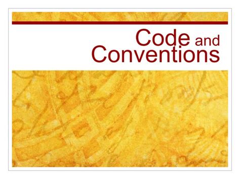 Code And Convention Pptx
