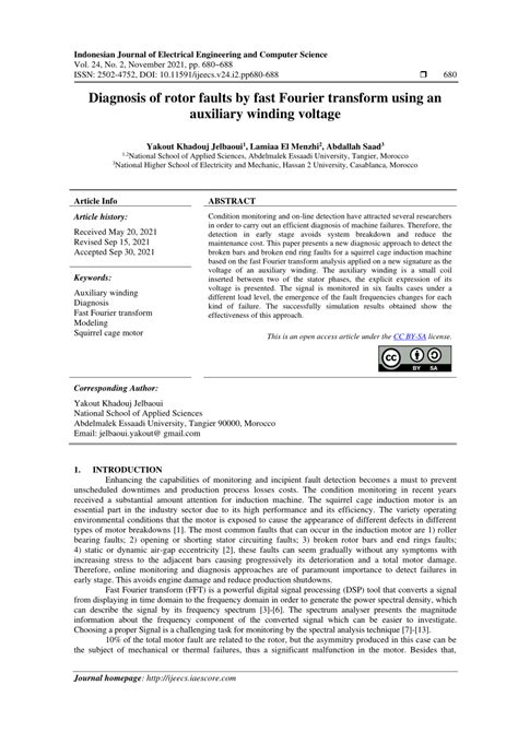 Pdf Diagnosis Of Rotor Faults By Fast Fourier Transform Using An Auxiliary Winding Voltage