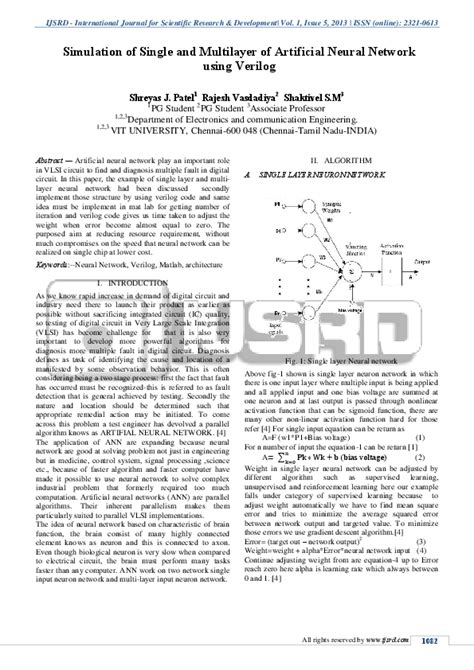 Pdf Simulation Of Single And Multilayer Of Artificial Neural Network