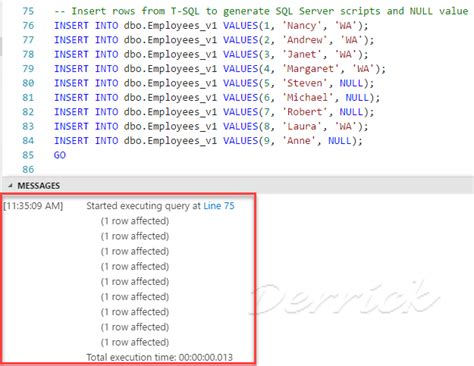 德瑞克：sql Server 學習筆記 Use T Sql To Generate Sql Server Scripts And Null Value For Insert Update