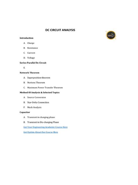 Dc Circuit Analysis By Unique Schooling Pdf