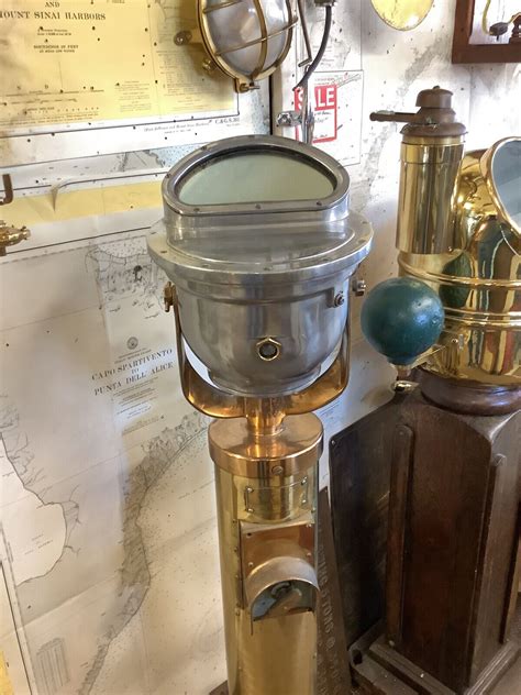 Sperry Gyro Compass Repeater And Brass Pelorus Stand • Antiques Of The Sea