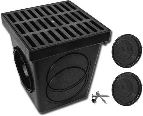 Polylok 9x9 Square Catch Basin Kit Black Grate