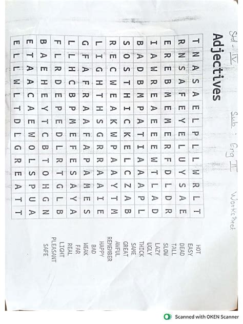 English Worksheet Std 4th Pdf