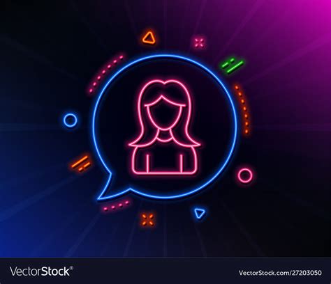User Line Icon Female Profile Sign Royalty Free Vector Image