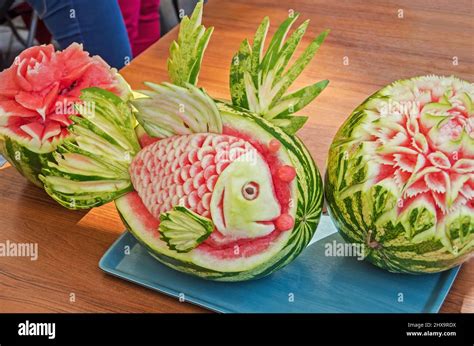 Watermelon Carvings Peacock