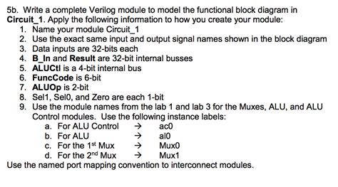 Write A Complete Verilog Module To Model The