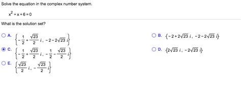 Solved Solve The Equation In The Complex Number System Chegg Com