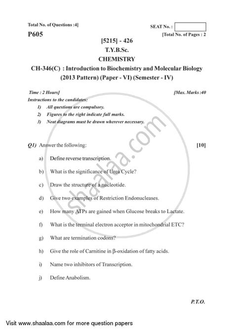 Introduction To Biochemistry And Molecular Biology 2017 2018 Bsc