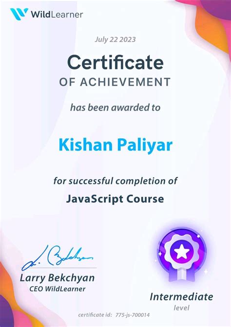 Kishan Paliyar On Linkedin Earned A New Certificate In Javascript 🚀