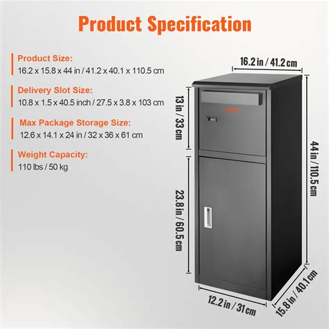 Vevor Package Delivery Boxes For Outside 162x158x44 Galvanized