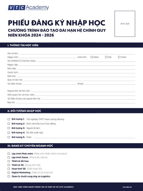 (Mass) Phieu Dang Ky Nhap Hoc 2024 | PDF