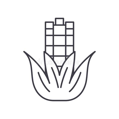 Corn Symbol Icon Black Vector Sign With Editable Strokes Concept Illustration Stock
