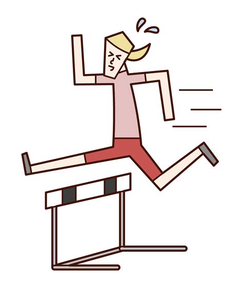 장애물을 건너 뛰는 사람 여성의 그림 무료 일러스트 소재집 Kukukeke