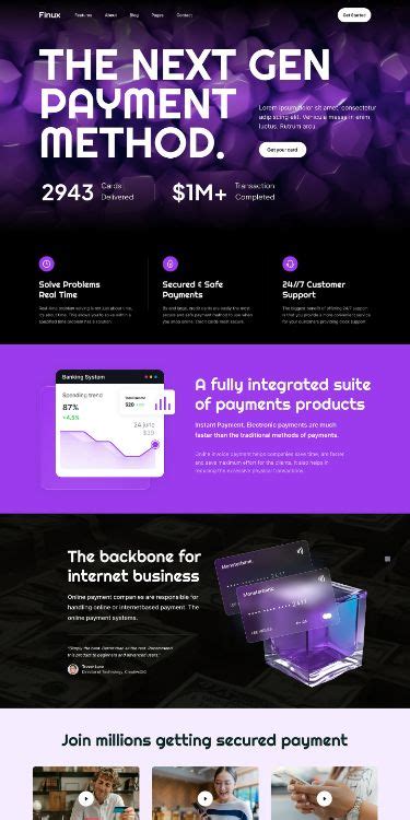 Digital Payment Landing Page Website Landing Page Design Financial Website Landing Page