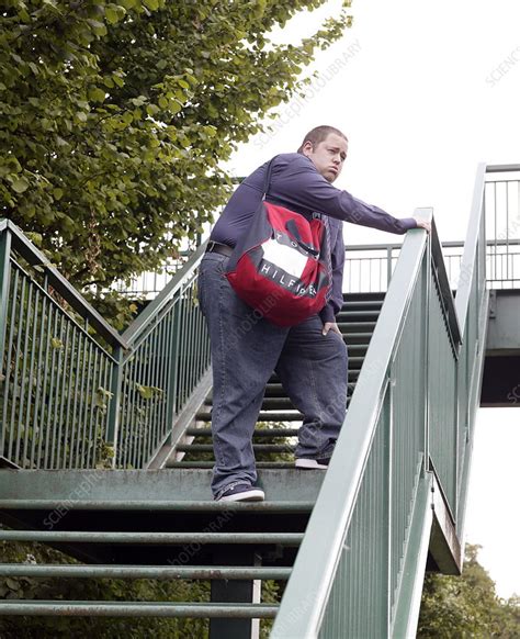 Obese Man Walking Stock Image P930 0287 Science Photo Library
