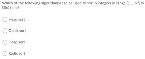 Solved Which Of The Following Algorithms Can Be Used To
