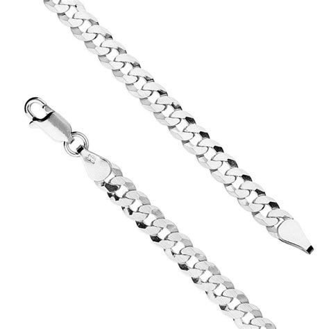Sterling Silver 5mm Wide Flat Curb Link 20 Inch Chain David Cullen