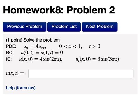 Solved Homework8 Problem 2 Previous Problem Problem List