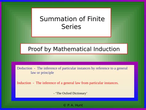 Proof By Mathematical Induction A Level Further Maths Teaching Resources