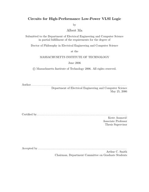 Pdf Circuits For High Performance Low Power Vlsi Logic