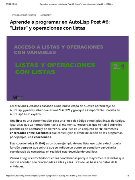 Aprende A Programar En Autolisp Post 6 Listas Y Operaciones Con