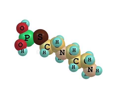 Amifostine Molecular Structure Isolated On Black Stock Illustration