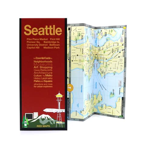 Seattle City Center Foldout Travel Map Red Maps Red Maps