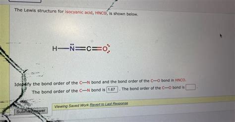 Solved The Lewis Structure For Isocyanic Acid Hnco Is