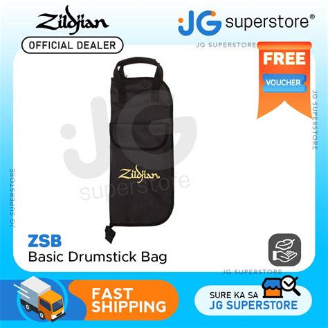 Zildjian Basic Drumstick Bag W Gold Embroidered Logo Padded Top