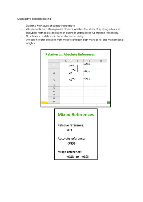 Comm190 Notes Quantitative Decision Making Deciding How Much Of Something To Make We Use