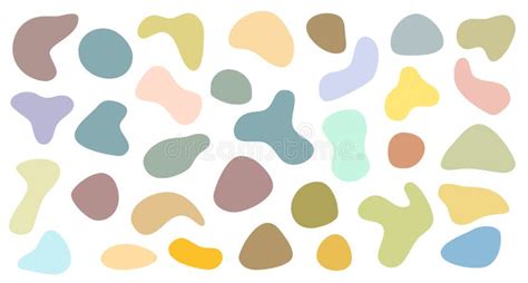 Collection Of Abstract Pastel Colored Blobs Stock Vector Illustration