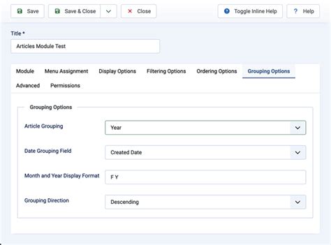Help X Site Modules Articles Joomla Documentation