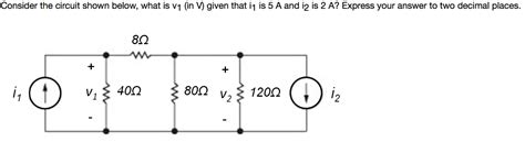 solved consider the circuit shown below what is v1 in v
