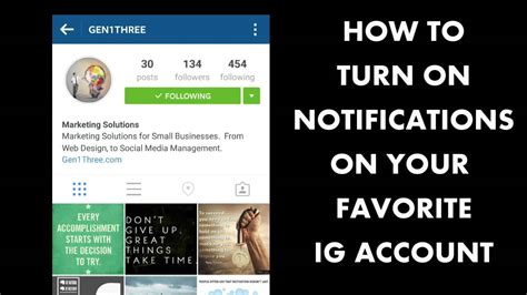 How To Turn On Instagram Notifications Youtube