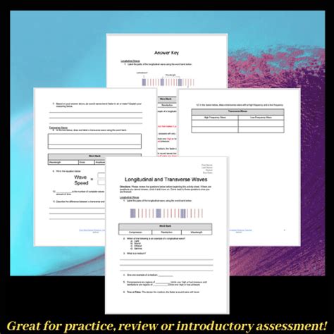 Wave Properties Basic Worksheet On Longitudinal Transverse Waves Classful