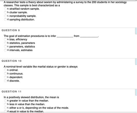 Solved A Researcher Tests A Theory About Sexism By Chegg Com