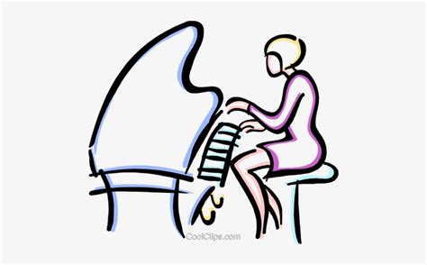 Woman Playing Piano Clip Art