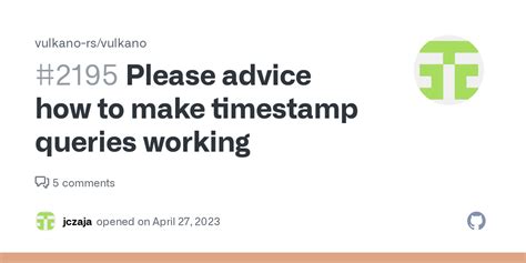 Please Advice How To Make Timestamp Queries Working · Issue 2195