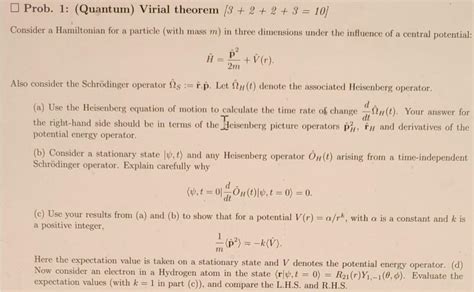 Solved Prob 1 Quantum Virial Theorem [3 2 2 3 10]