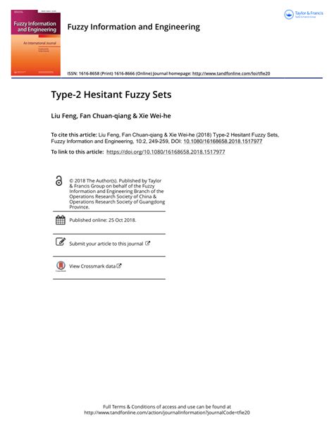 Pdf Type 2 Hesitant Fuzzy Sets