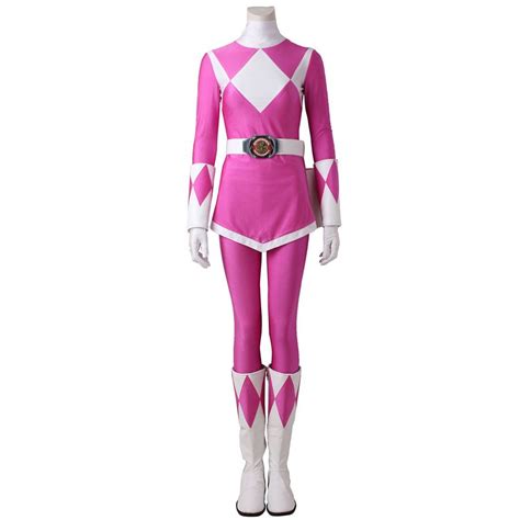 Pink Mighty Morphin Power Rangers Ptera Ranger Cosplay Costume Power