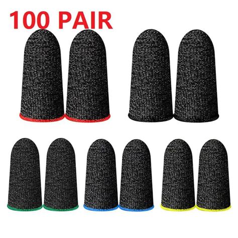 100 Pair Pubg 게임용 손가락 슬리브 통기성 손가락 끝 모바일 게임 손가락 장갑 Sweatproof Anti Slip