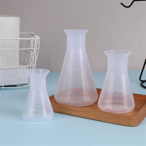 1pc 50100250ml Plastic Erlenmeyer Flask Narrow Neck Conical Triangle