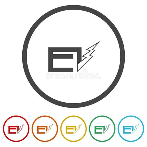 Ev Logo Set Icons In Color Circle Buttons Stock Vector Illustration